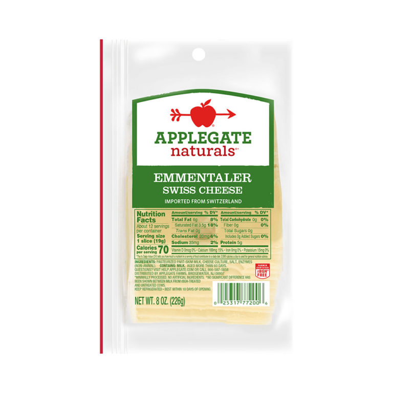 Applegate Naturals Sliced Emmentaler Swiss Cheese - EURO USA