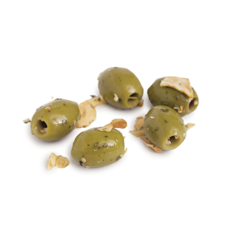 Divina Pitted Minced Garlic Marinated Mt. Athos Green Olives (Kit)-Bulk ...